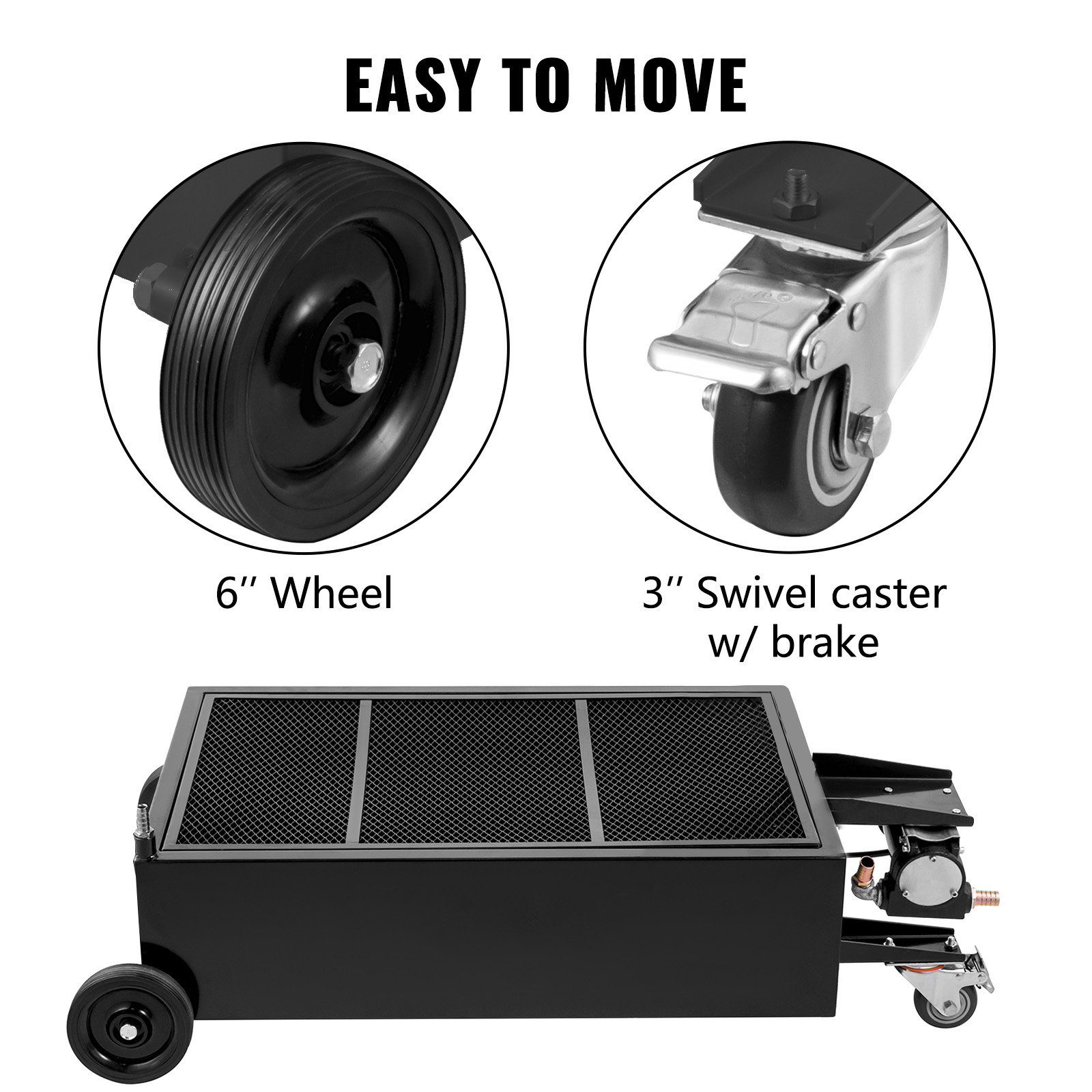 VEVOR Oil Drain Pan 25 Gallon Oil Drain Tank, 95L Low Profile Oil Drain ...