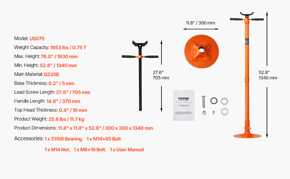 Underhoist Support Stand 3/4Ton Capacity Under Hoist Jack Stand Round ...