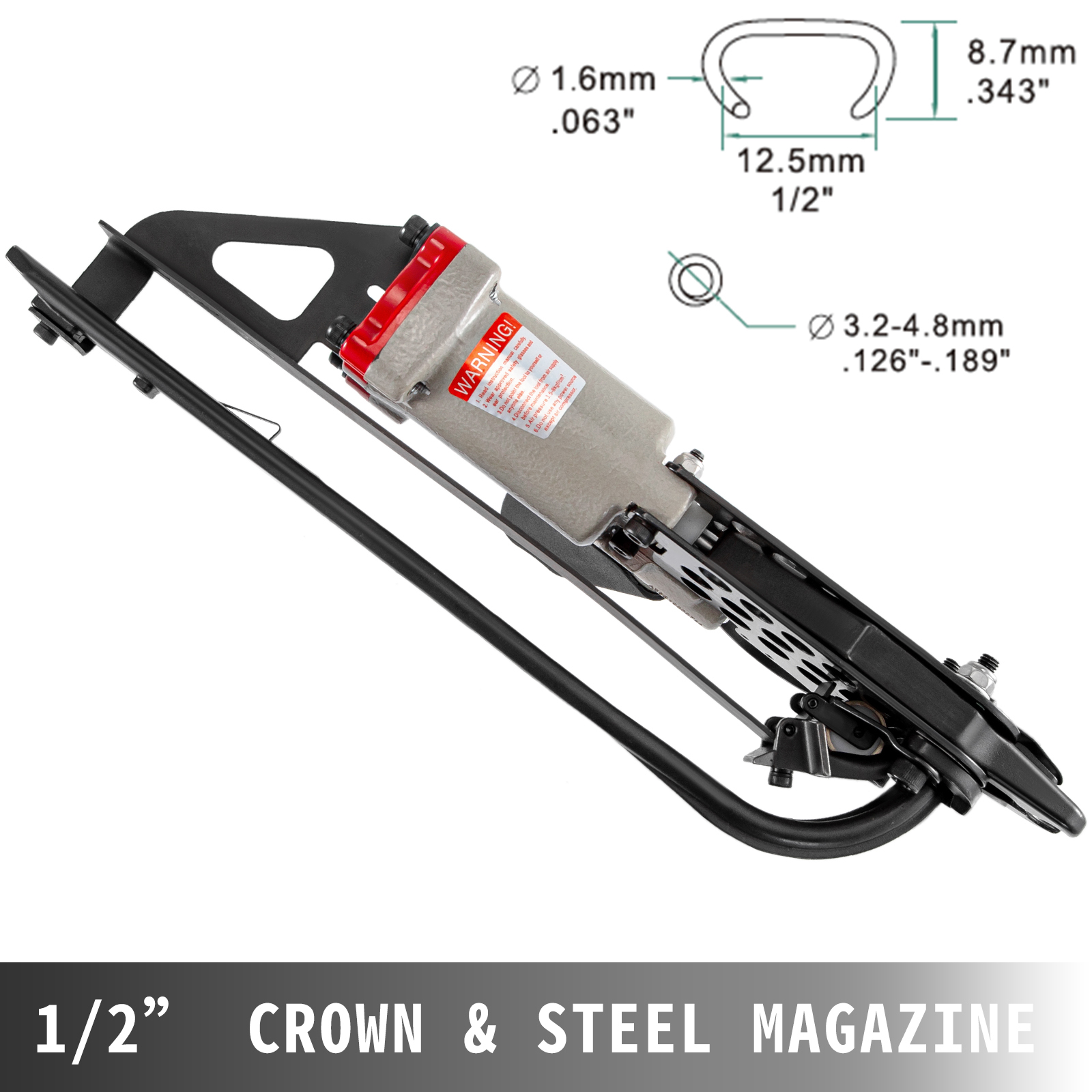 VEVOR Hog Ring Stapler SC760B, Pneumatic Hog Ring Plier 12.5mm, C Ring ...