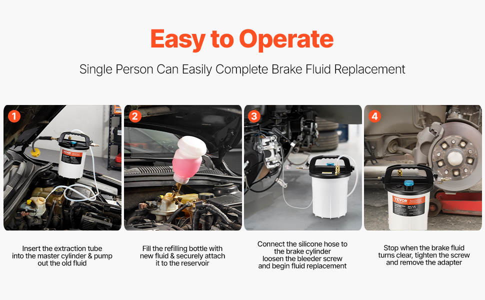 3L Brake Fluid Extractor Brake Bleeder Kit with 13 Hose Connectors ...