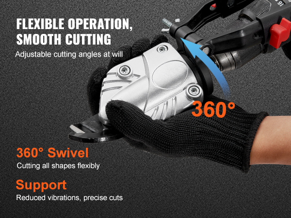 VEVOR Metal Cutter Drill Attachment, Metal Shears Attachment with 360 ...