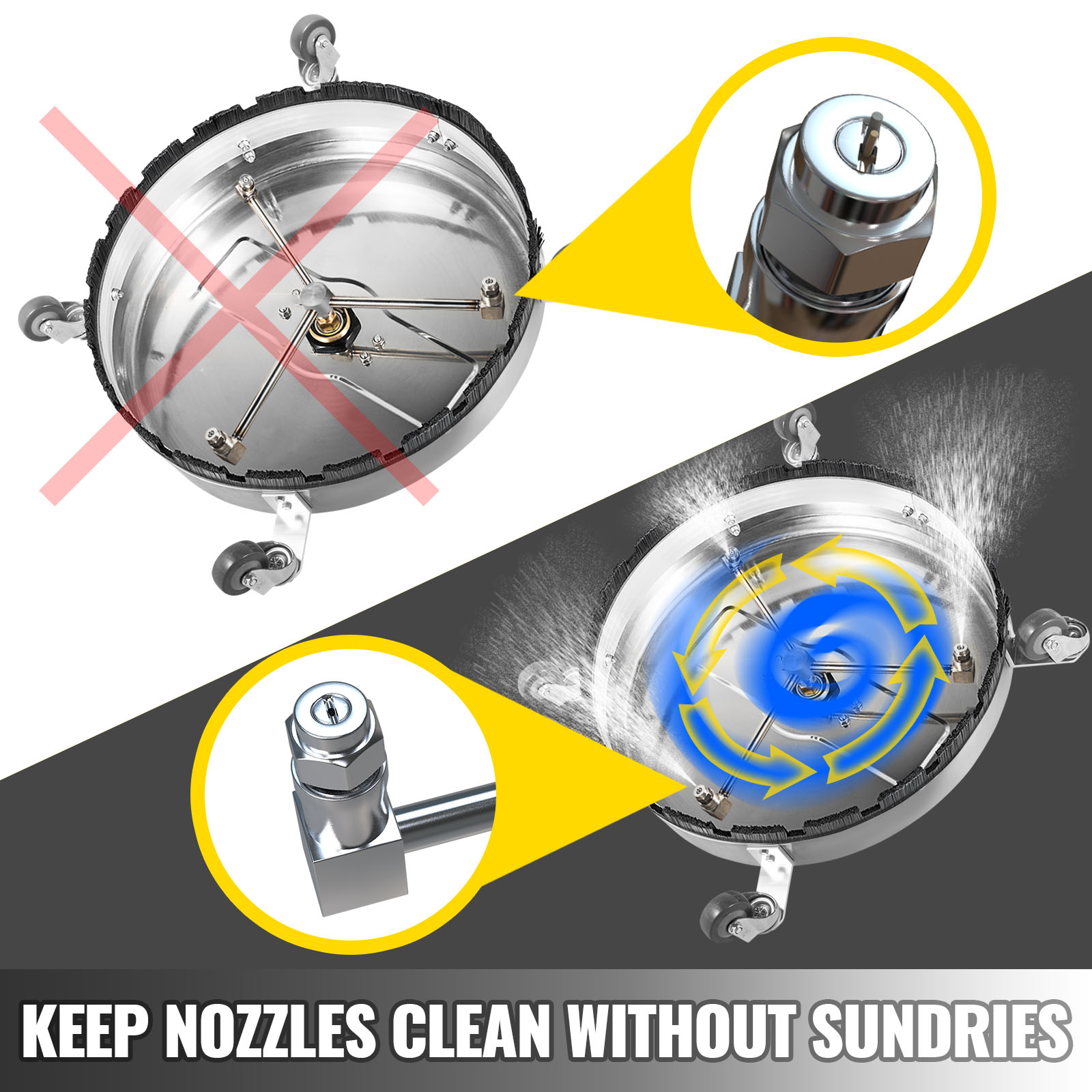 VEVOR Surface Cleaner 21 Inch Pressure Flat Surface Cleaning 4000 PSI ...