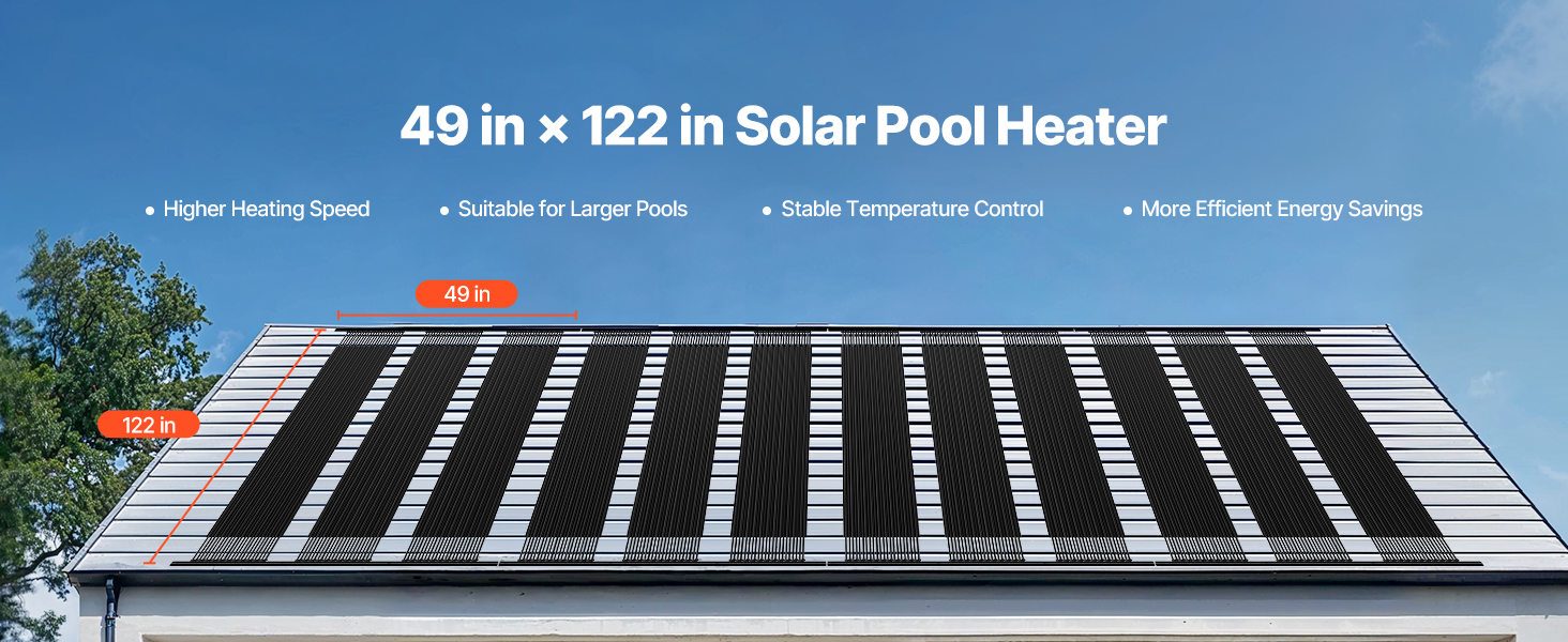 Solar Pool Heater 4 x 10 Foot Aboveground Pool Heating System( 4 Panels ...