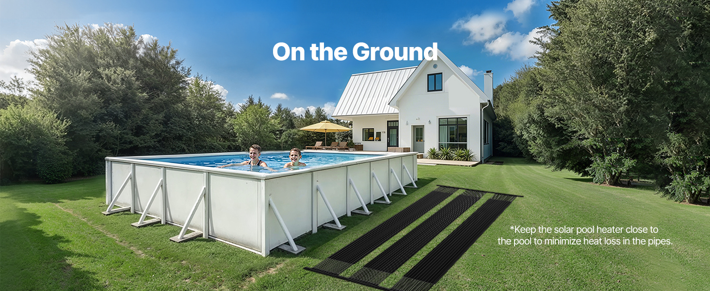 Solar Pool Heater 4 x 10 Foot Aboveground Pool Heating System( 4 Panels ...