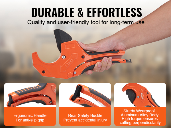 VEVOR PVC Pipe Cutter, 0-2-1/2" O.D. Ratcheting PVC Pipe Cutter, Heavy ...