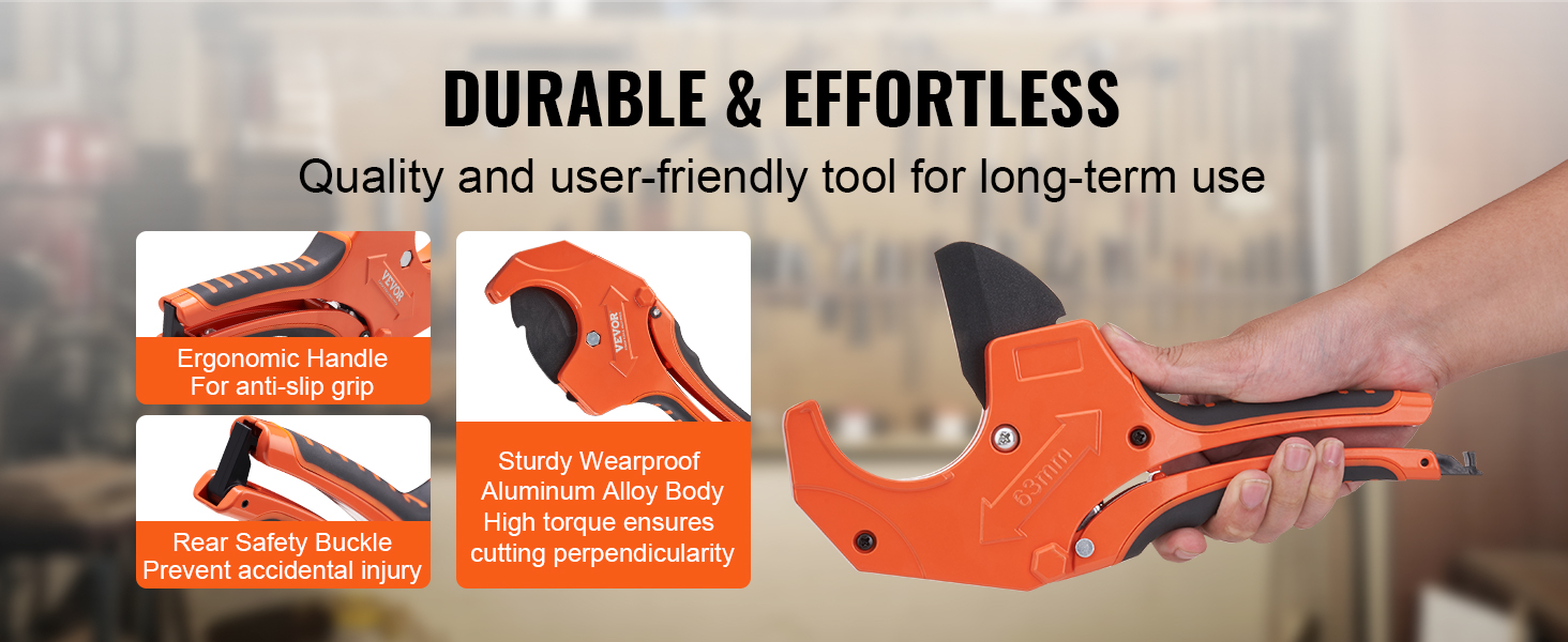 VEVOR PVC Pipe Cutter, 0-2-1/2" O.D. Ratcheting PVC Pipe Cutter, Heavy ...