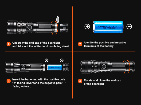 VEVOR 10000 Lumen High Lumens Flashlight, 5 Lighting Modes Rechargeable ...