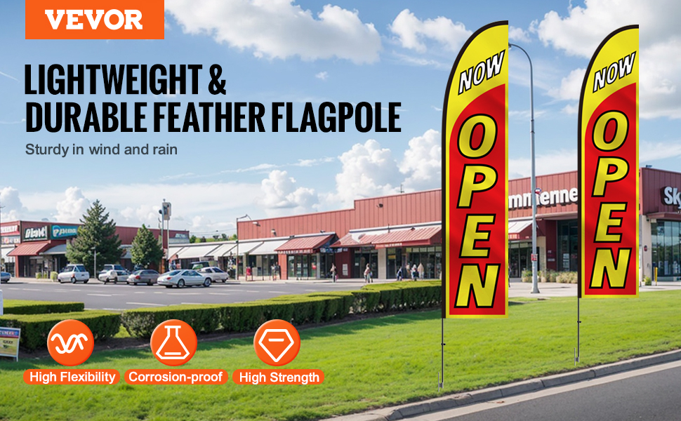 VEVOR Open Flags for Business Advertising Flags and Poles for Outside ...