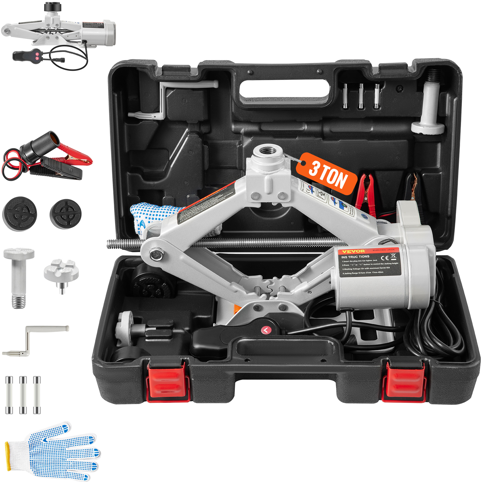 VEVOR Electric Car Jack 3 Ton 12V Floor Jack, All-in-One Electric ...