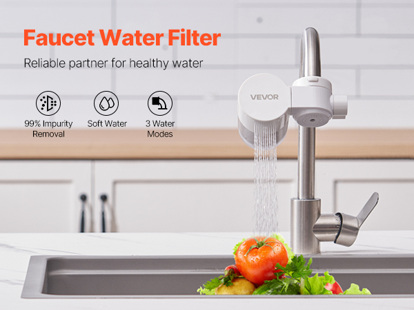 Faucet Mount Water Filters Sink Water Purifier for Kitchen White ...