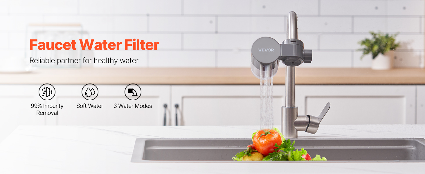 Faucet Mount Water Filter Sink Water Purifier for Kitchen Horizontal ...