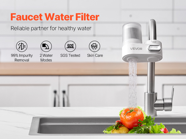 Faucet Mount Water Filters Sink Water Purifier for Kitchen White ...