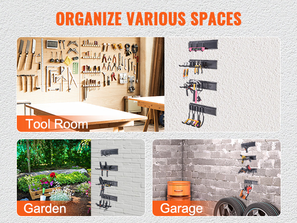 VEVOR Garage Tool Organizer, 600 lbs Max Load Capacity, Wall Mount Yard ...