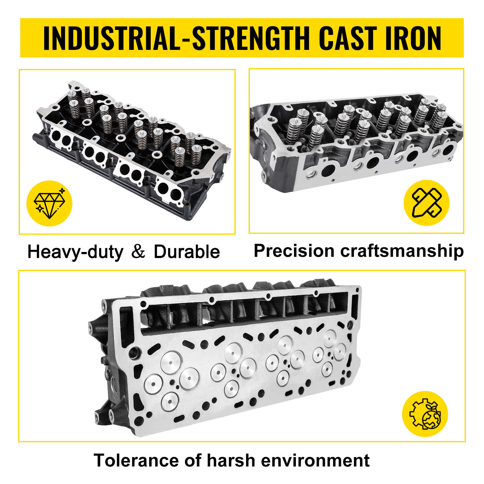 VEVOR Cylinder Head Assembled, Engine Cylinder Head Assembly ...