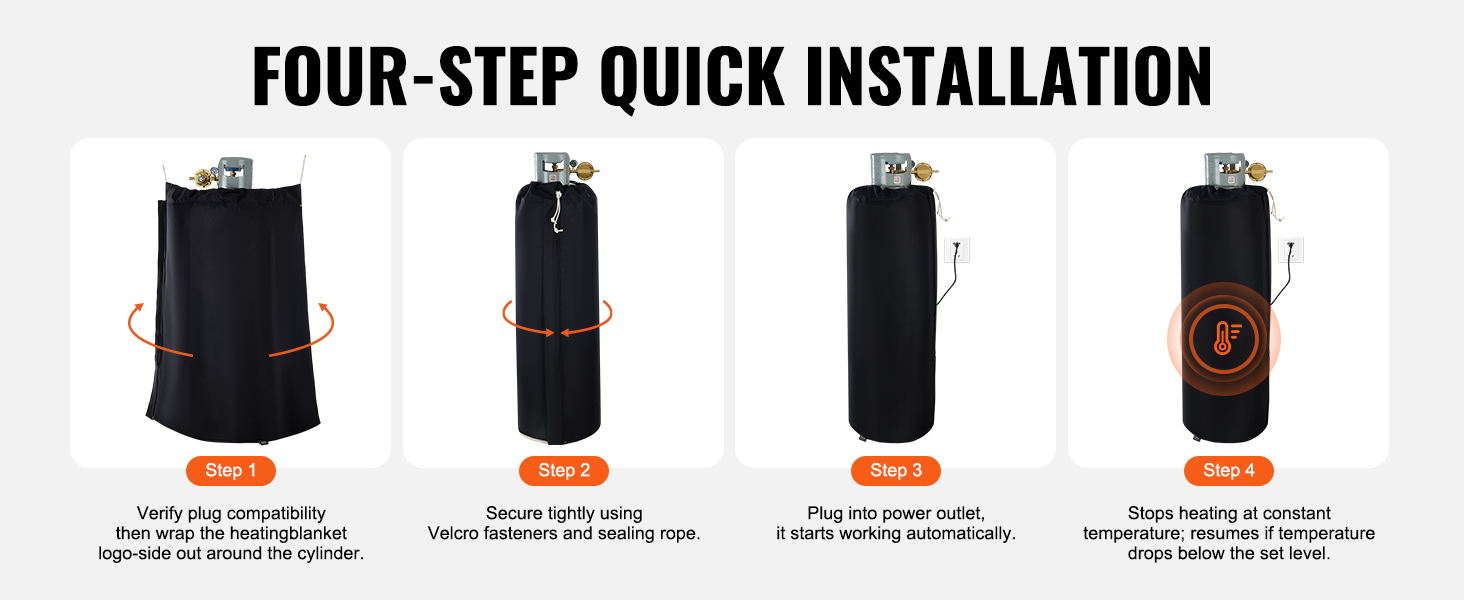 VEVOR Insulated Band Style Gas Cylinder Warmer for 100 lbs Gas Tanks ...