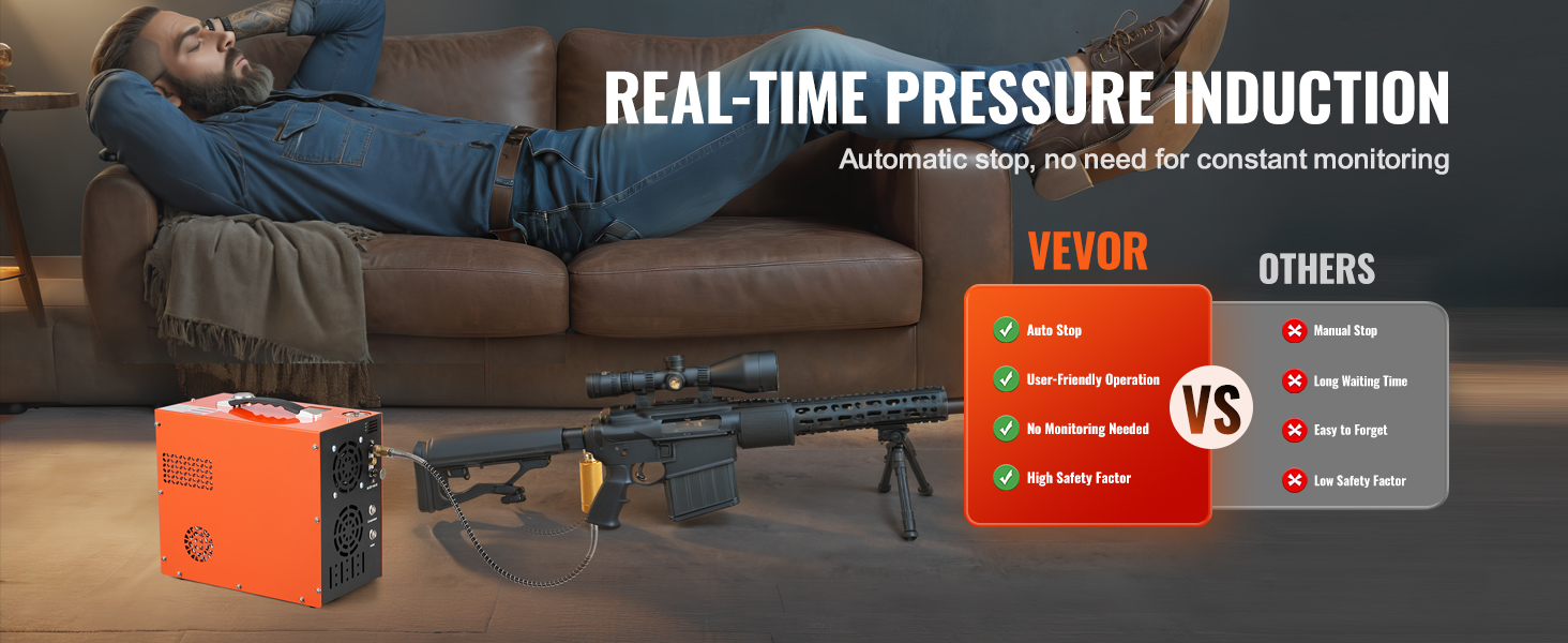 VEVOR PCP Air Compressor, 4500PSI/30Mpa Portable PCP Airgun Compressor ...