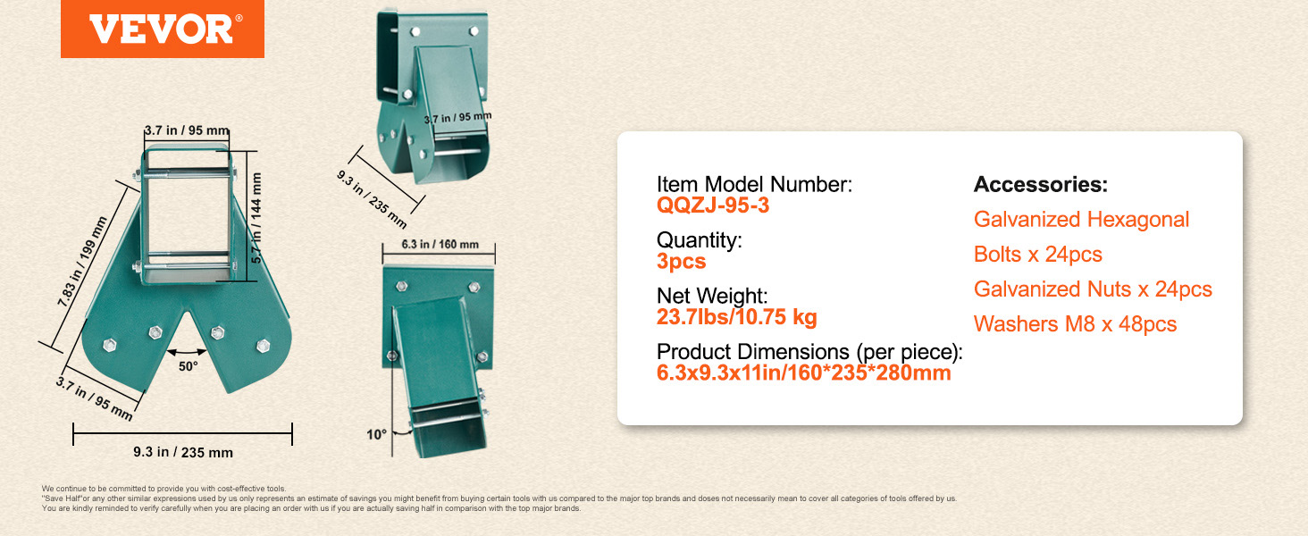 VEVOR A-Frame Middle Swing Set Brackets, Heavy Duty Carbon Steel Swing ...