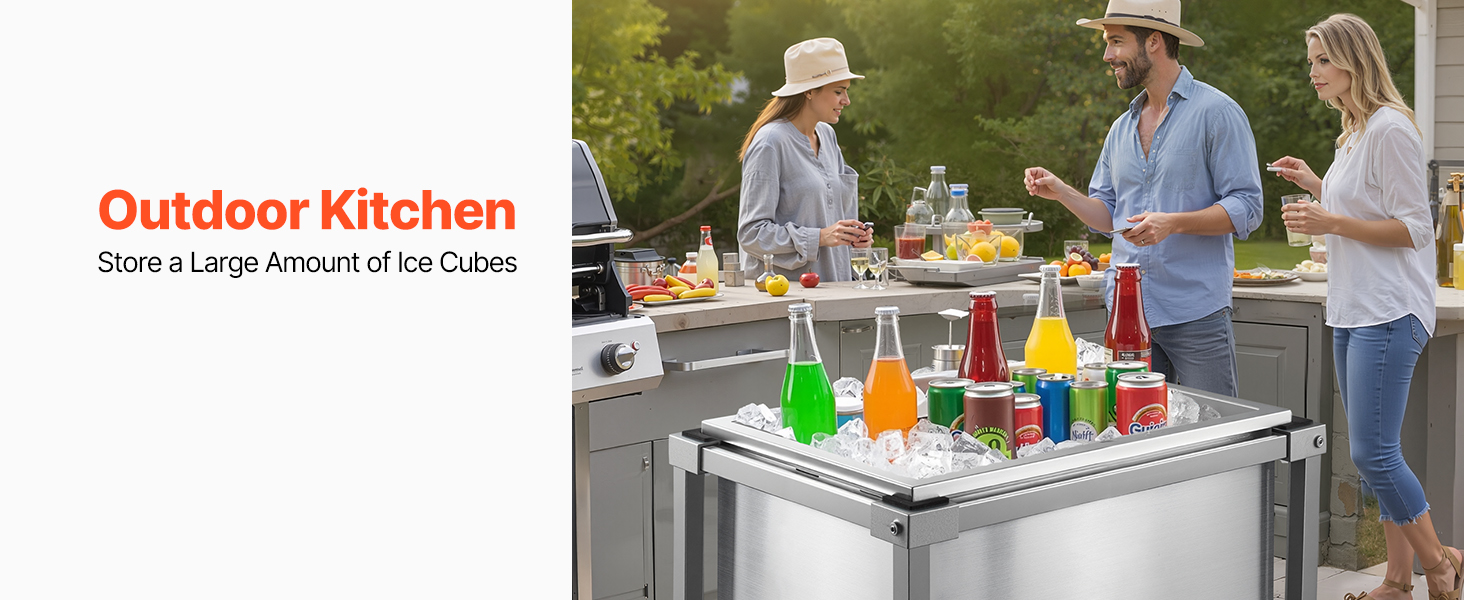 32.8 Qt Rolling Ice Chest Cooler Cart Outdoor Stand Up Ice Bin on ...