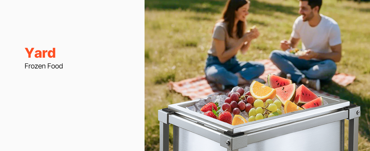 32.8 Qt Rolling Ice Chest Cooler Cart Outdoor Stand Up Ice Bin on ...