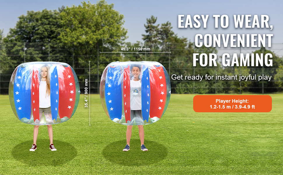 VEVOR Inflatable Bumper Balls 2-Pack 4FT/1.2M PVC Sumo Zorb Balls for ...