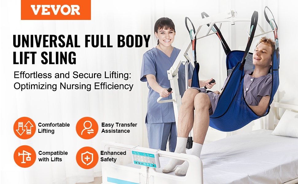 VEVOR Universal Full Body Patient Lift Sling Patient Lift Medical Aid ...