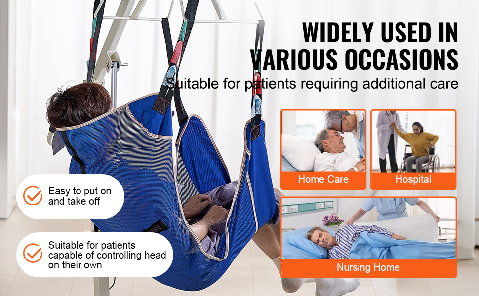 VEVOR Universal Full Body Patient Lift Sling Medium Transfer Sling ...