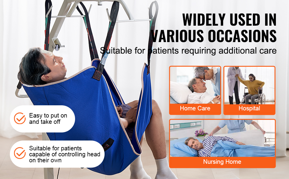 VEVOR Universal Full Body Patient Lift Sling M-Size Patient Lift ...