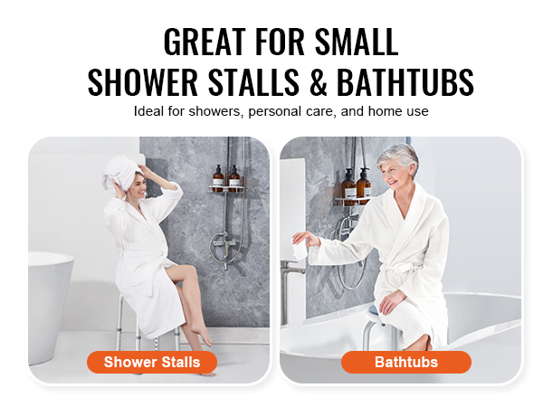 VEVOR Shower Chair for Inside Shower, 360 Degree Swivel Shower Seat ...