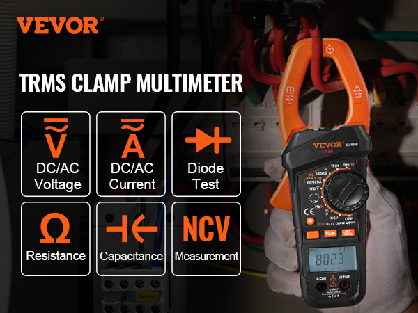 VEVOR Digital Clamp Meter T-RMS, 6000 Counts, 1000A Clamp Multimeter ...