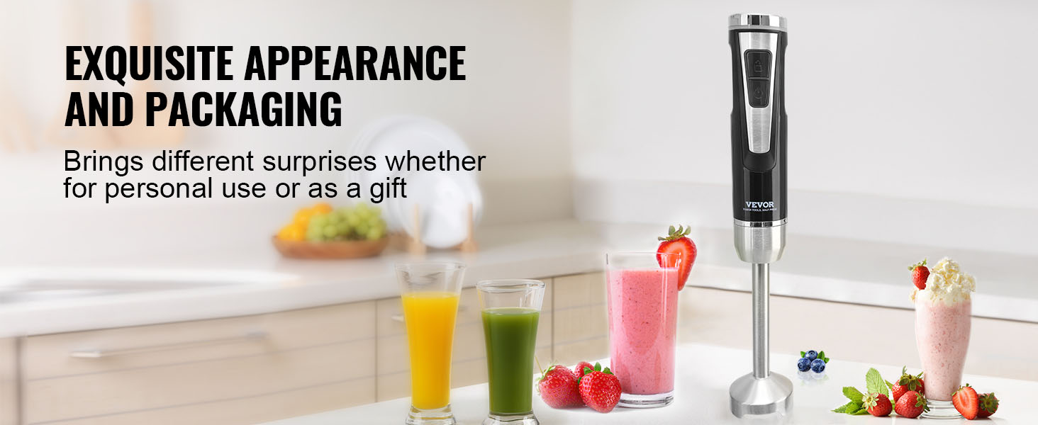 VEVOR Commercial Immersion Blender, 200 Watt 8-Speed Heavy Duty ...