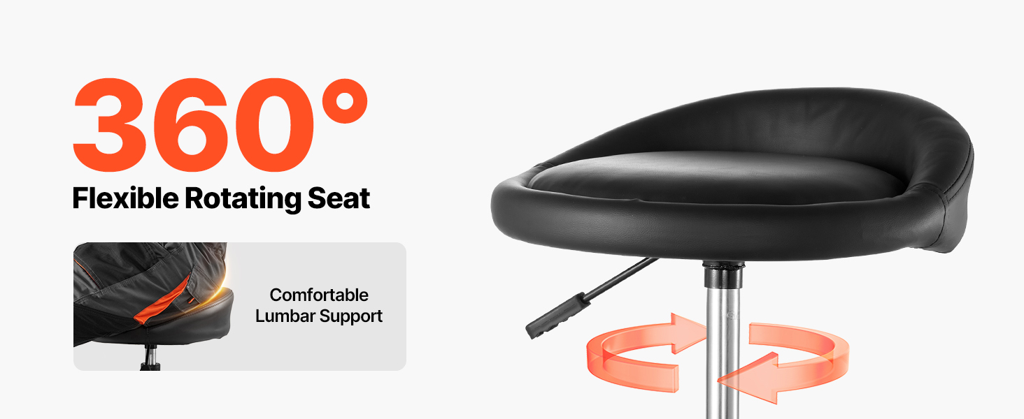Rolling Shop Stool Adjustable Height Garage Seat 300 lbs Load with ...