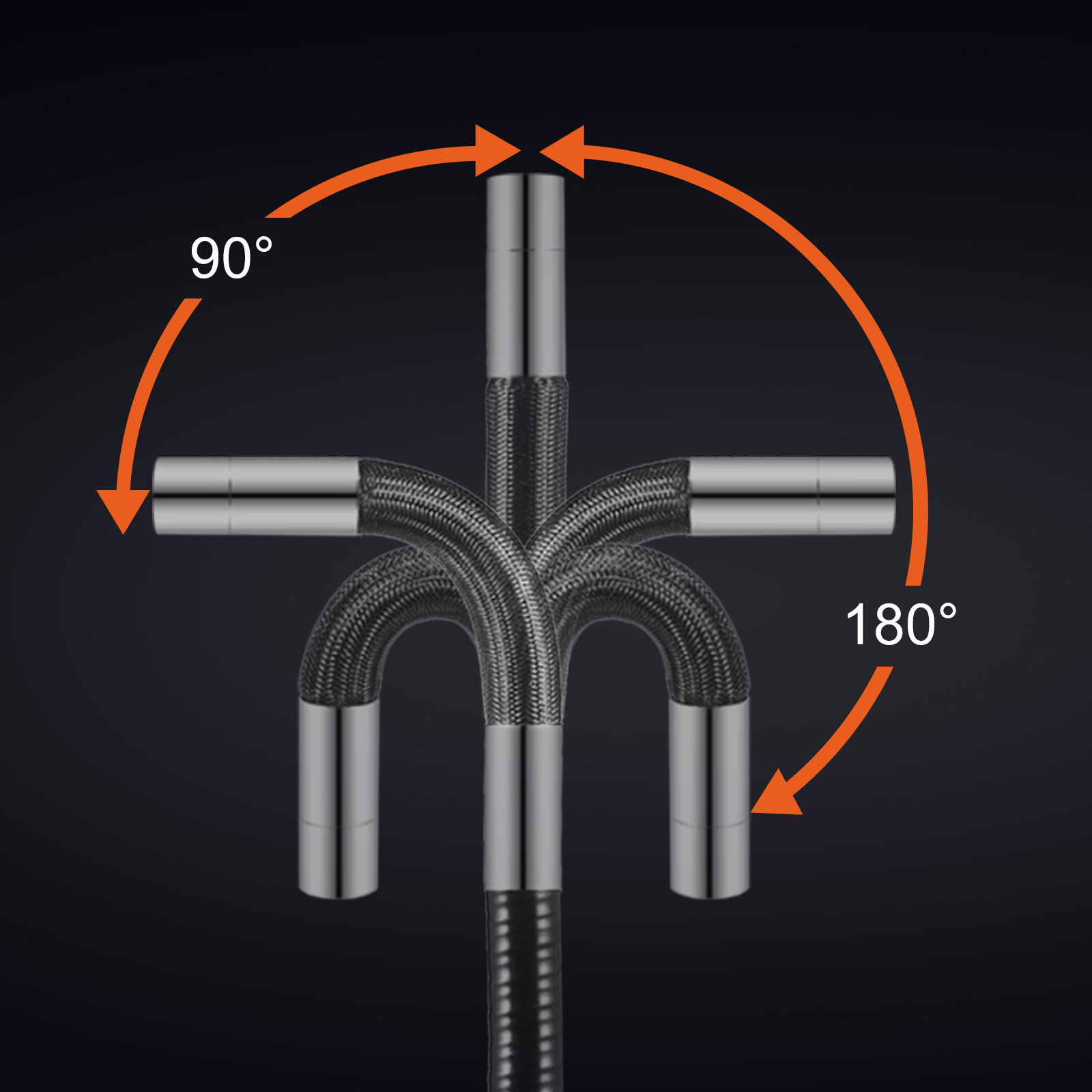 VEVOR Articulating Borescope Camera with Light, Two-Way Articulated ...