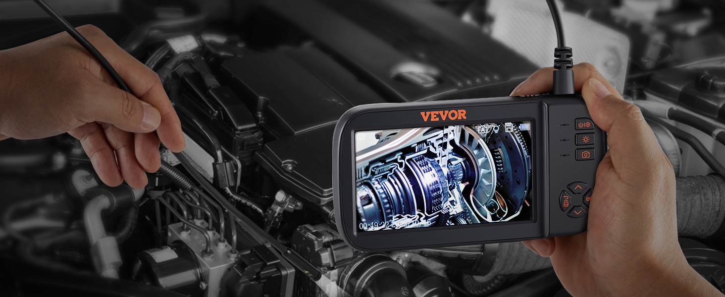 VEVOR Borescope Camera, Triple Lens Endoscope Camera with Light, 4.5 ...