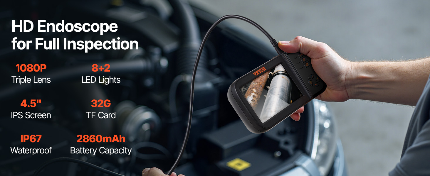 VEVOR 1920x1080 Riool Camera Endoscoop Camera 3xlens endoscoop ...