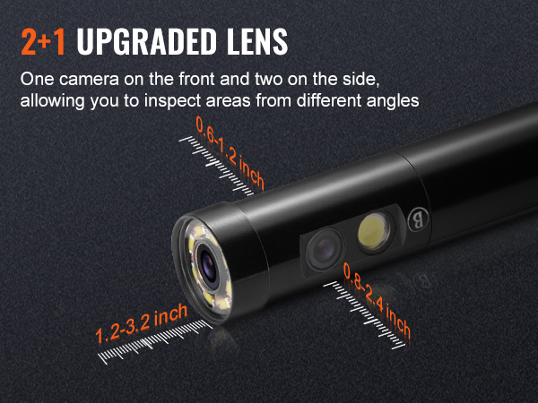 VEVOR Triple Lens Borescope, 5" IPS Screen Inspection Camera with ...