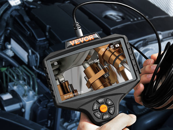 VEVOR Triple Lens Borescope, 5" IPS Screen Inspection Camera with ...