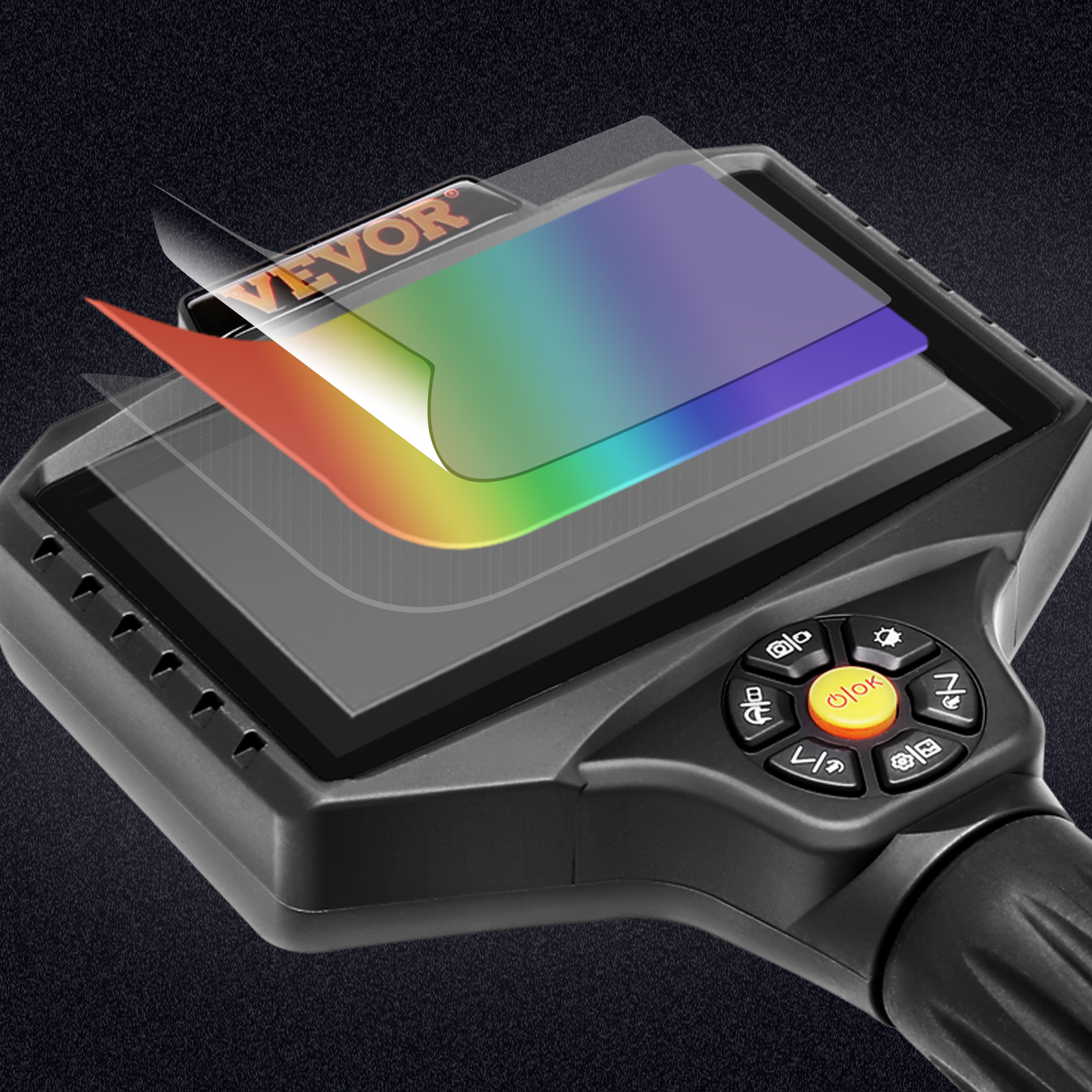 VEVOR Triple Lens Borescope, 5" IPS Screen Inspection Camera with ...