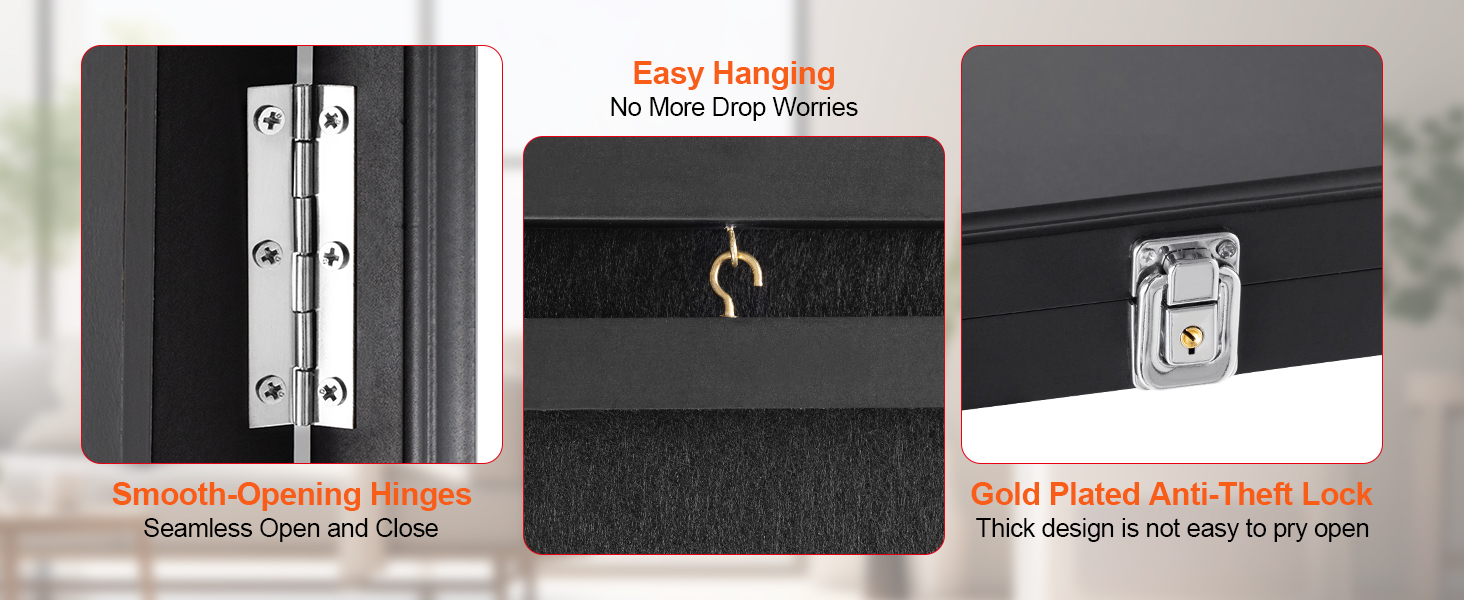 VEVOR Jersey Display Frame Case, 590 x 790 x 40 mm, Large Lockable ...