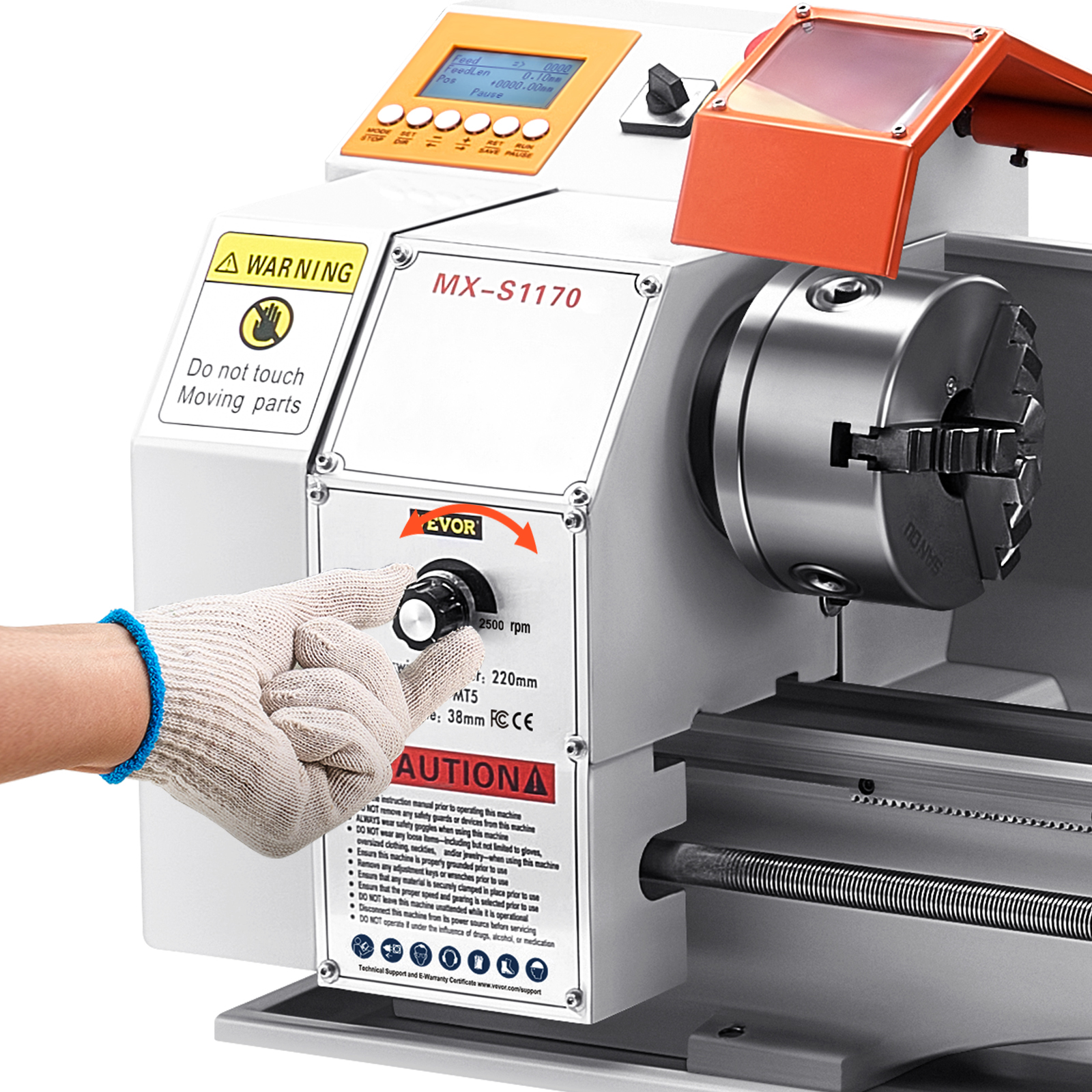 VEVOR Metal Lathe Machine 8.7 x 39 in Bench Power Metal Lathe Automatic ...