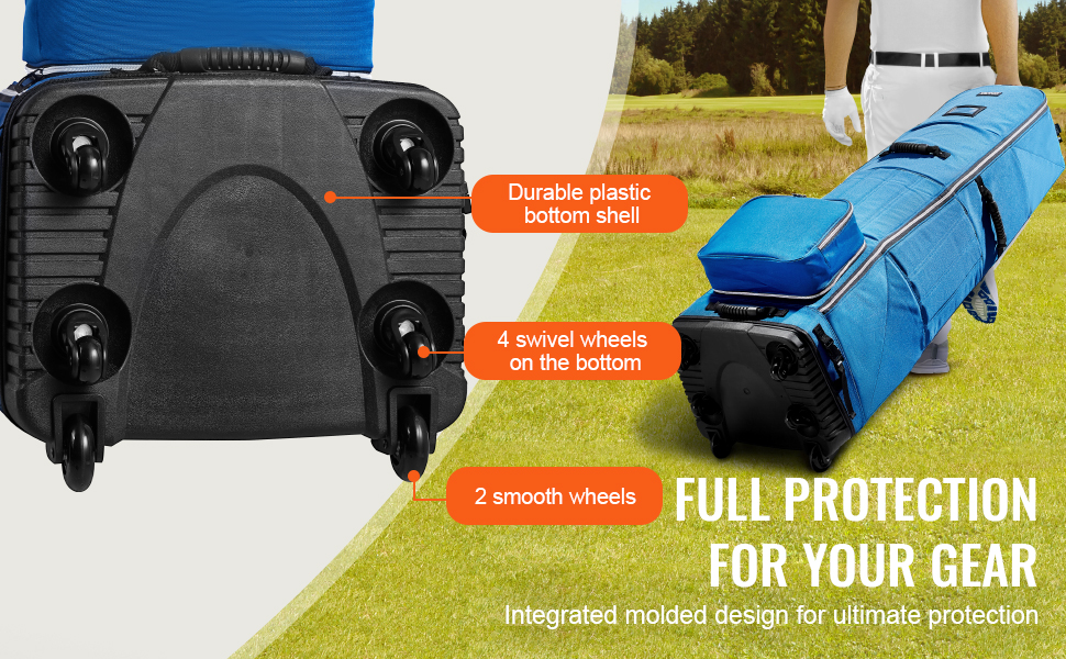 VEVOR Golf Club Travel Bag Golf Luggage Case Cover with Wheels 1200D ...