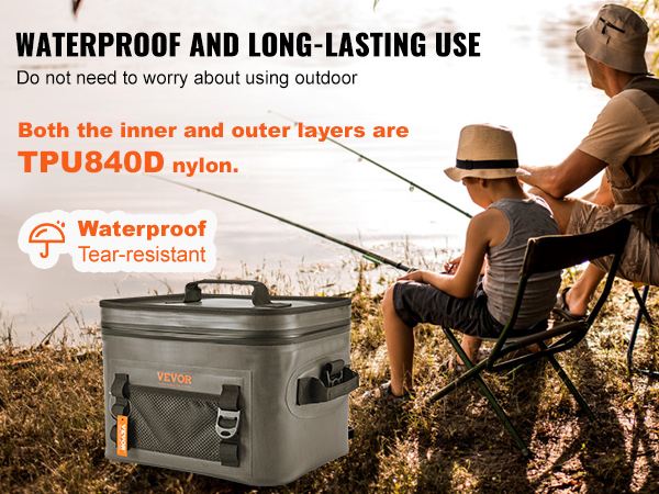 VEVOR Soft Cooler Bag, 16 Cans Soft Sided Cooler Bag Leakproof with ...