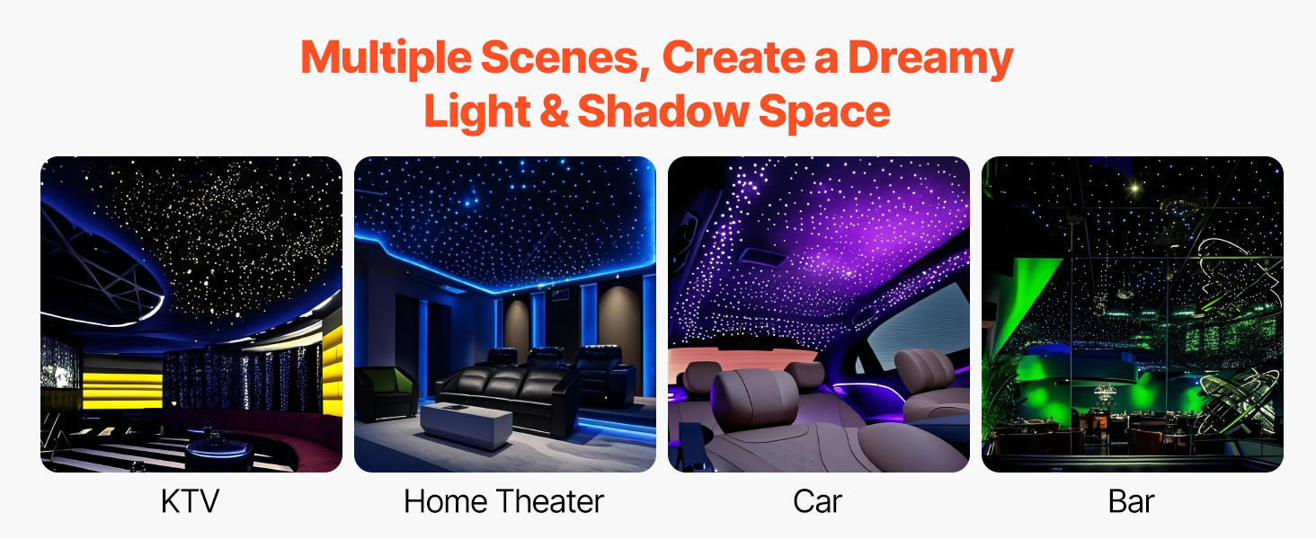 900pcs Headliner Star Light Kit Roof Twinkle Ceiling Lights Fiber Optic ...