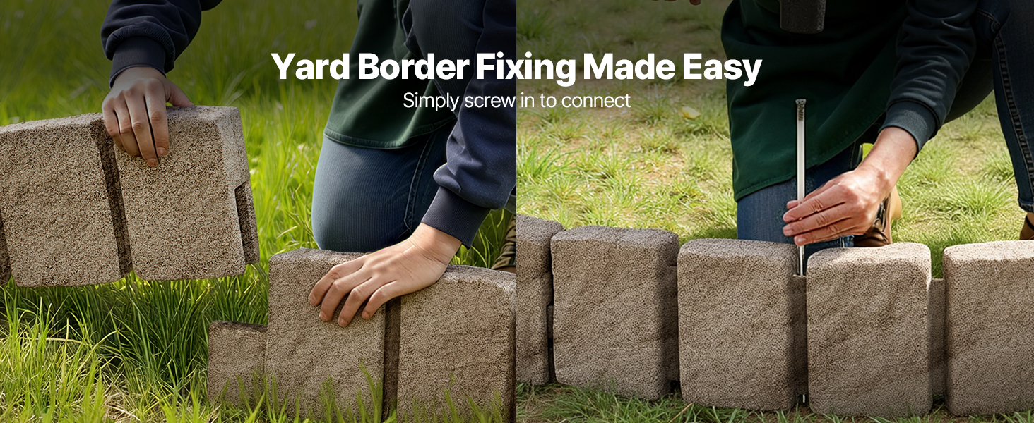 Fake Stone Landscape Edging 47.2 x 9 in Lawn Edging Border Fade ...