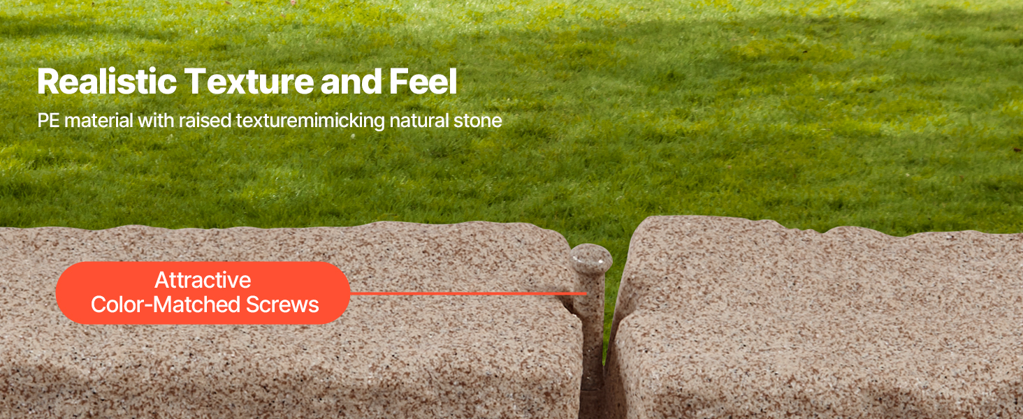Fake Stone Landscape Edging 46.2x2.2in Lawn Edging Border Fade ...
