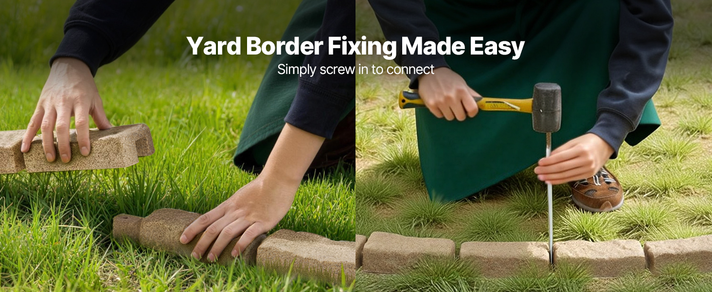 Fake Stone Landscape Edging 46.2x2.2in Lawn Edging Border Fade ...