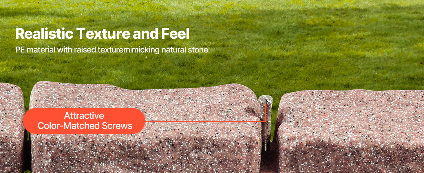 Faux Stone Landscape Edging 46.2 x 2.2 in Garden Lawn Edging Border for ...