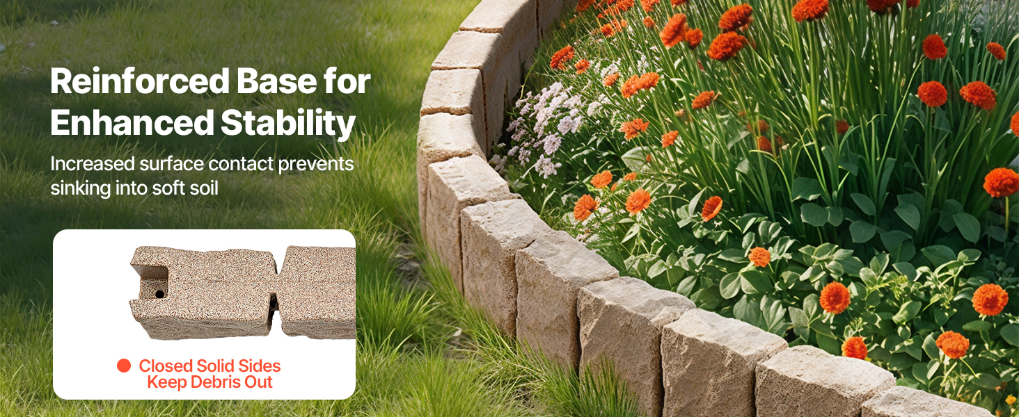 Faux Stone Landscape Edging 46.8x3.9 in Lawn Edging Border Fade ...