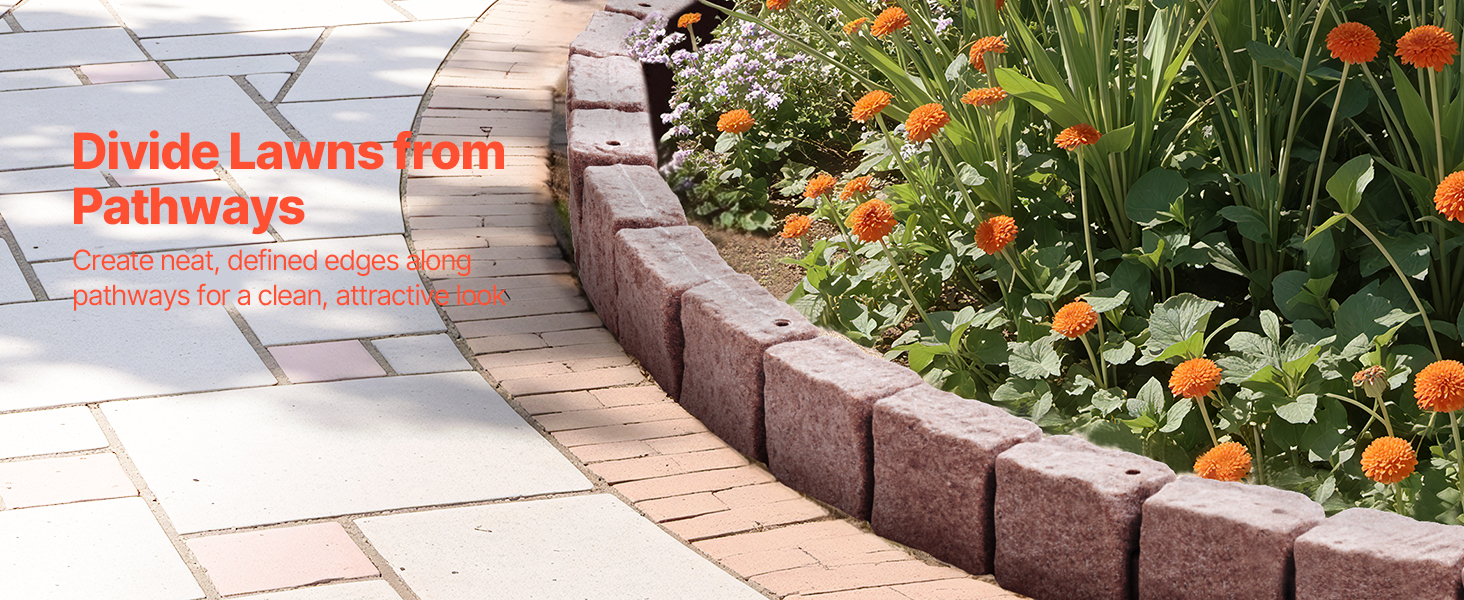 Fake Stone Landscape Edging 46.8x3.9 in Lawn Edging Border Fade ...