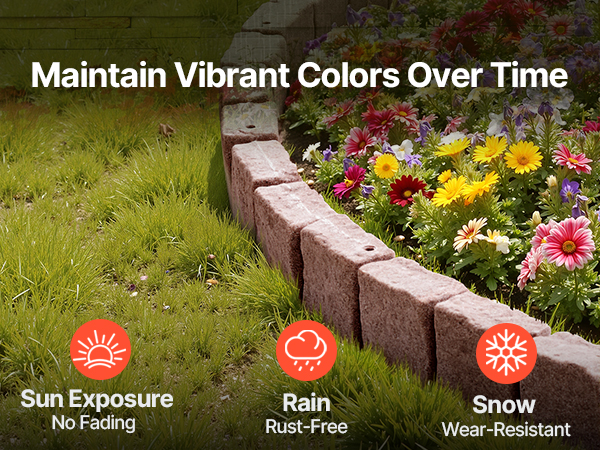 VEVOR Fake Stone Landscape Edging 46.8x3.9 in Lawn Edging Fade ...
