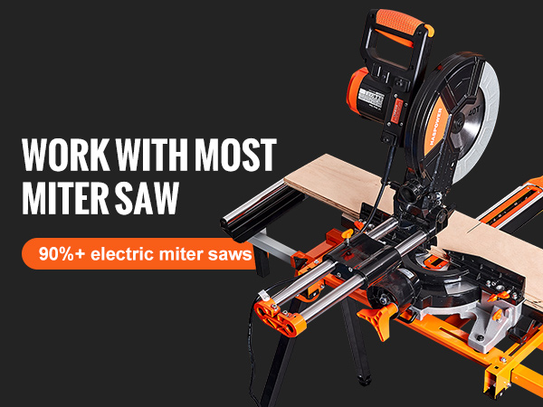 VEVOR 79in Miter Saw Stand with One-piece Mounting Brackets Sliding ...
